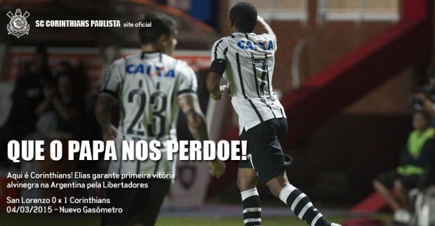 Com "perdão do papa", Corinthians comemora quebra de tabu na Argentina ...