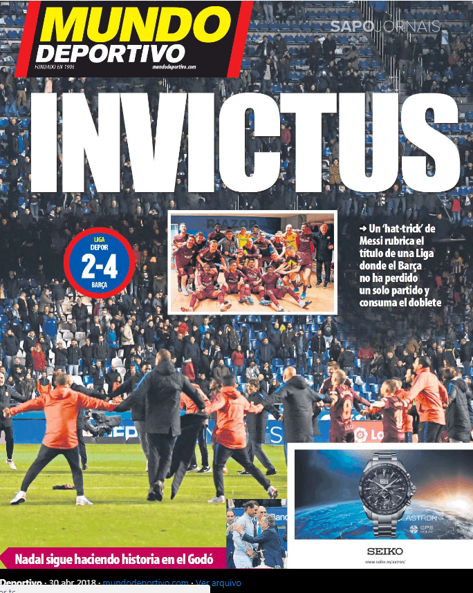 Barça campeão e Campeonato Italiano são destaques; veja capas - Gazeta ...