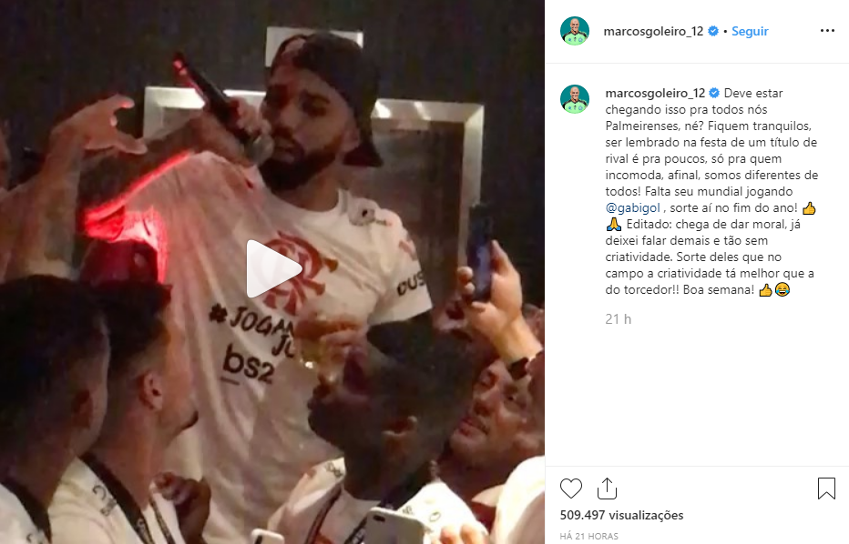 Gabigol rebate as críticas de Marcos e afirma: "Não teve provocação ...