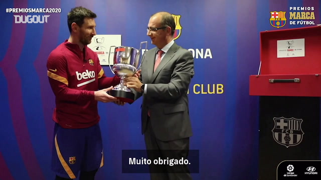 Messi recebe Troféu Pichichi por artilharia da LaLiga de 2019/20 ...