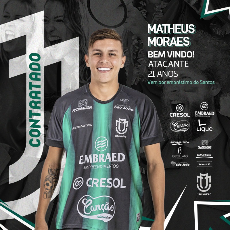 Santos empresta novamente o atacante Matheus Moraes ao Maringá - Gazeta Esportiva