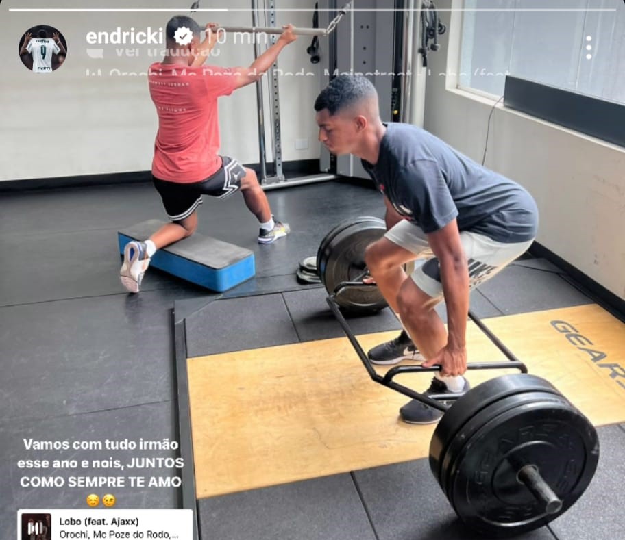 De férias, Endrick faz treino físico ao lado de outra joia do Palmeiras ...