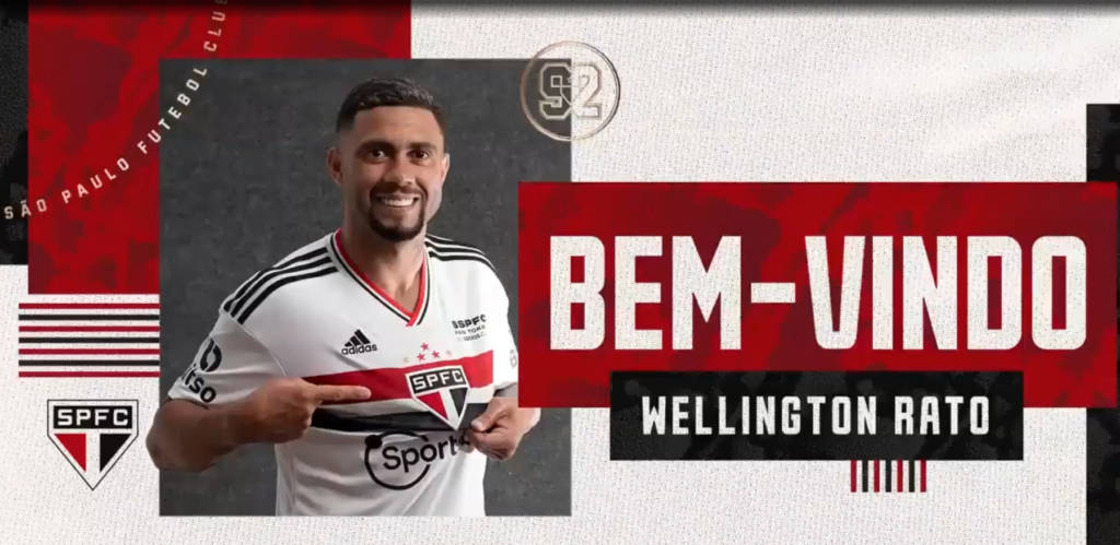 É do São Paulo! Wellington Rato é o novo reforço do Tricolor paulista ...