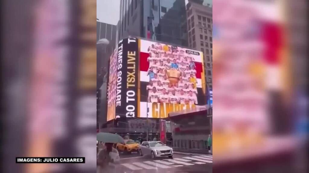 Na Time Square! Título inédito do São Paulo é exaltado em telão na ...